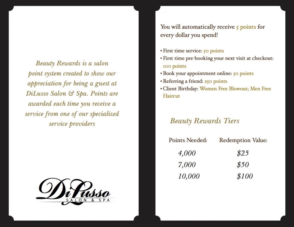 Beauty Rewards - Di Lusso Salon & Spa