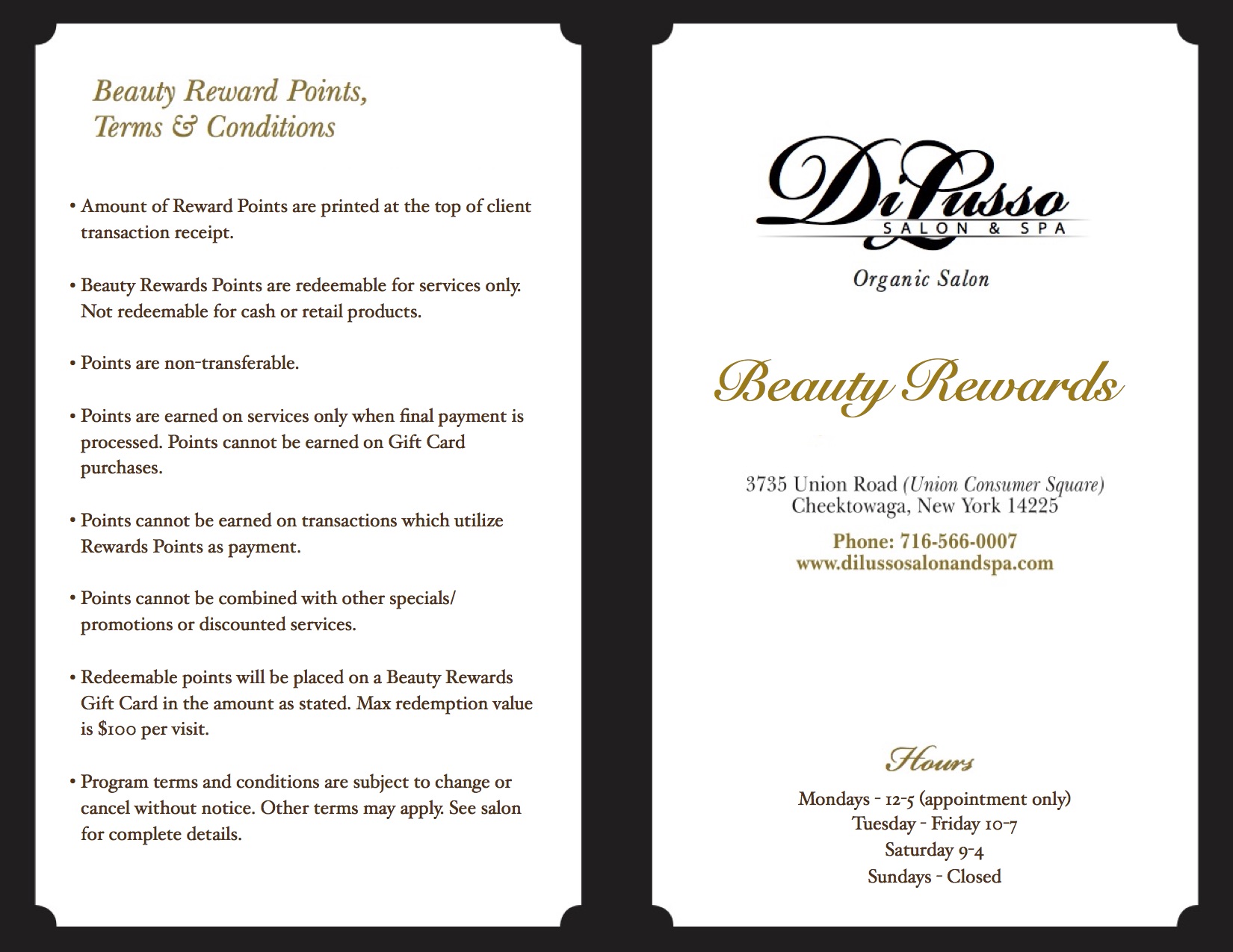 Beauty Rewards - Di Lusso Salon & Spa